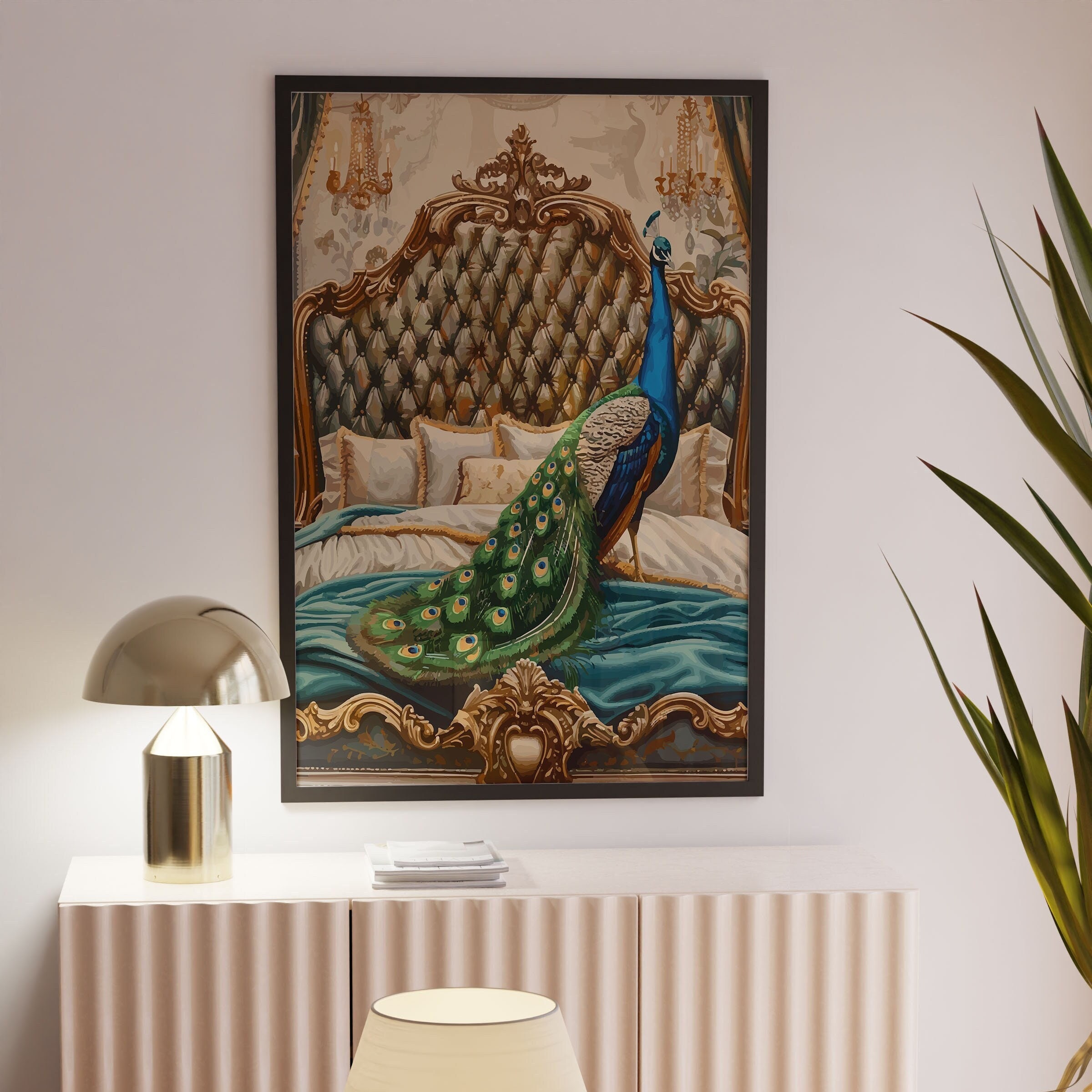 Peacock Maximalist Wall Decor, Maximalist Poster, Victorian Wall Art ...