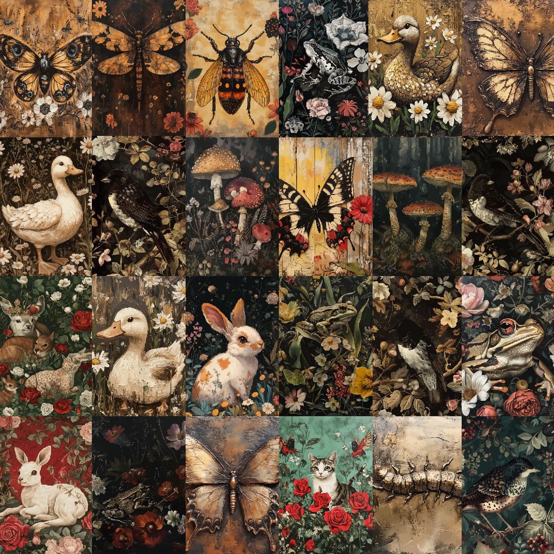 Cottagecore Wall Collage Kit, 72 PCS Vintage Prints (digital Download ...