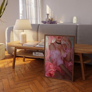 Bimbocore Coquette Print – Pink Satin Soft Girl Wall Art, Glam ...