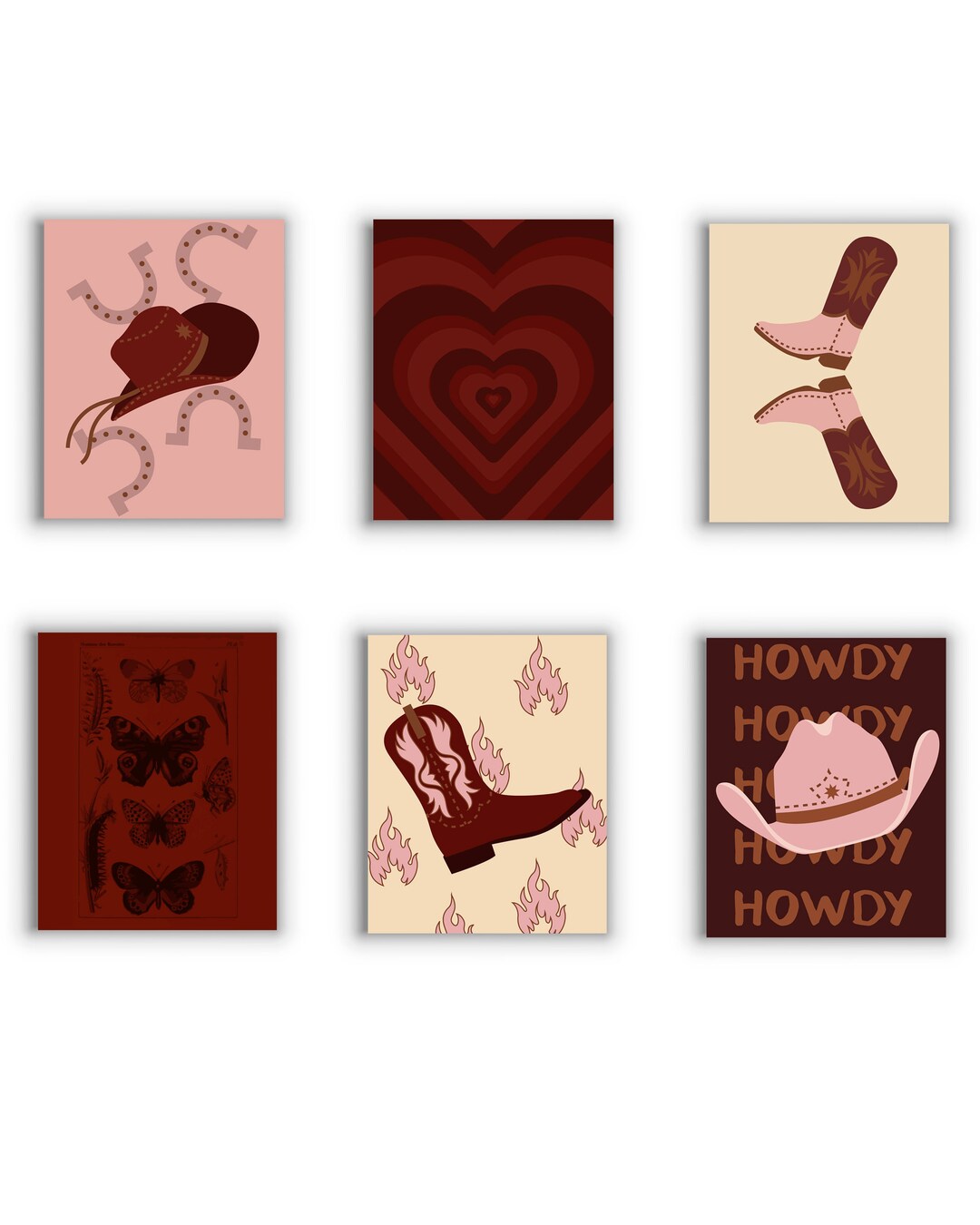 Preppy Aesthetic Collage Kit, Hot Red Wall Collage, Hot Pink Collage ...