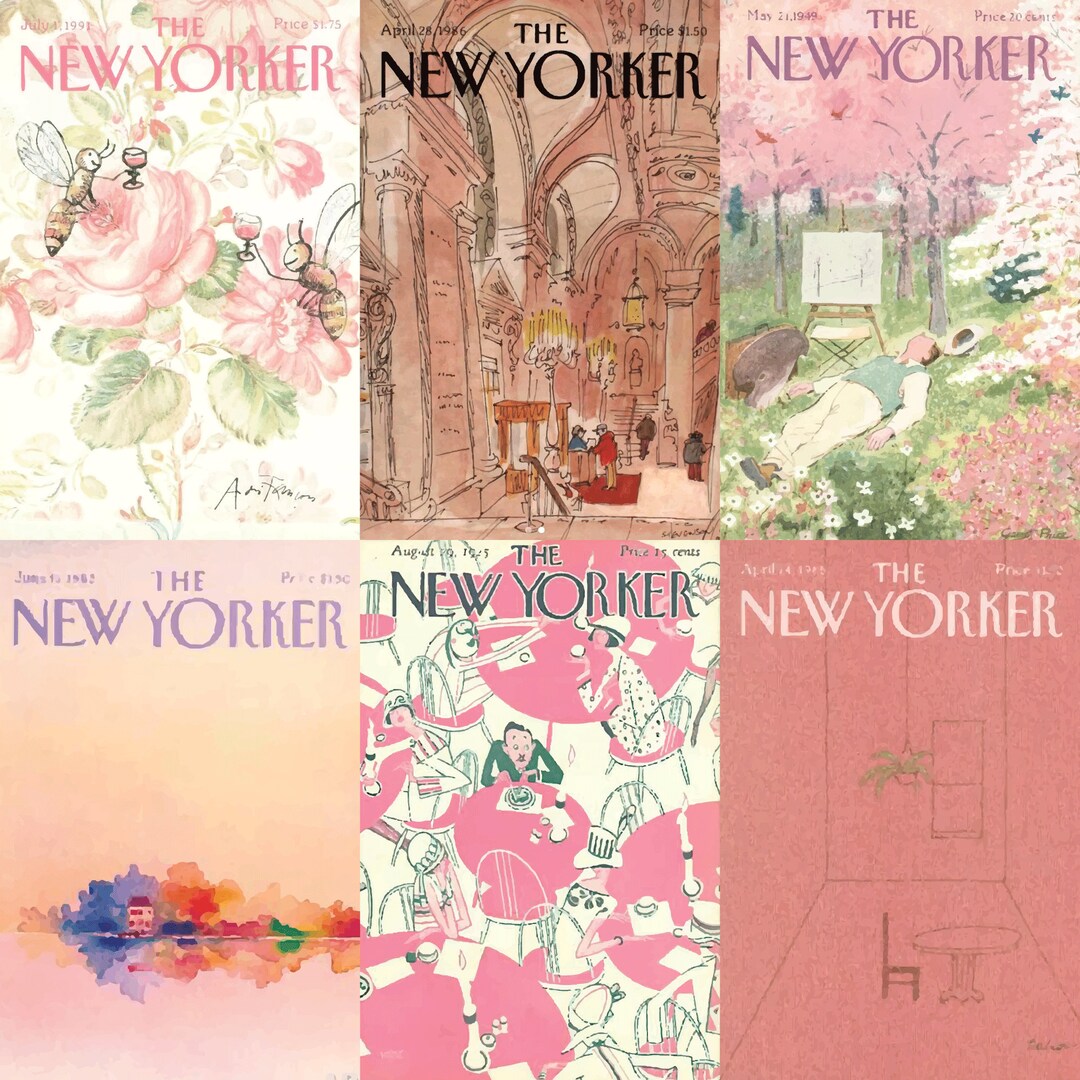 Pink New Yorker Magazine Cover Posters Set of 6 Magazine - Etsy