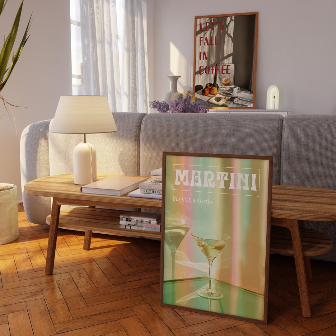 Martini Poster, Alcohol Print, 70s Poster, Psychedelic Art, Funky Wall ...