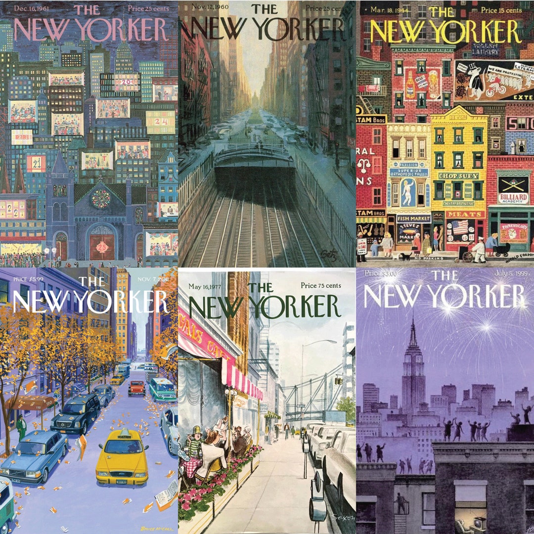 New Yorker Magazine Cover Posters Set of 6 New Yorker Poster - Etsy