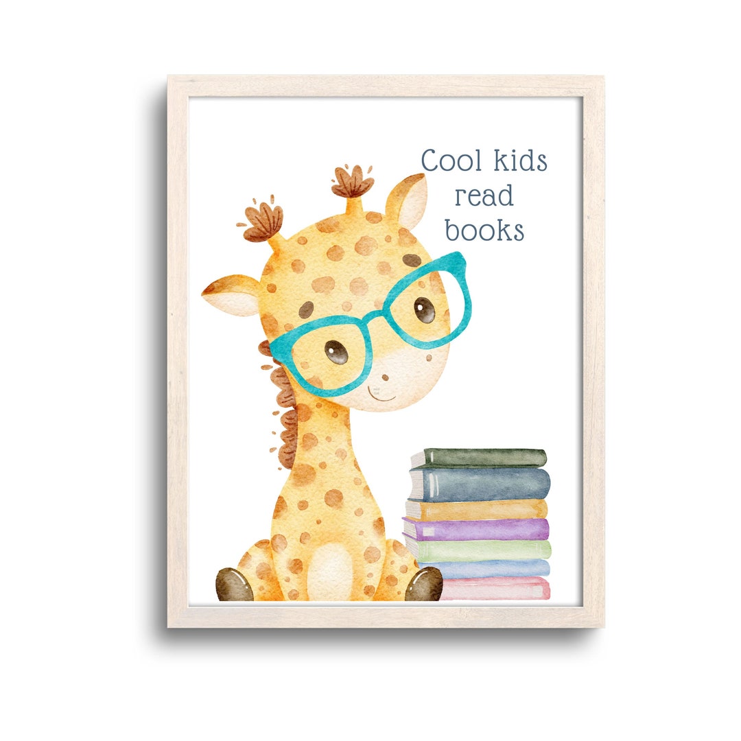 Cool Kids Read Books Printable Poster, Motivational Kids Room Decor ...