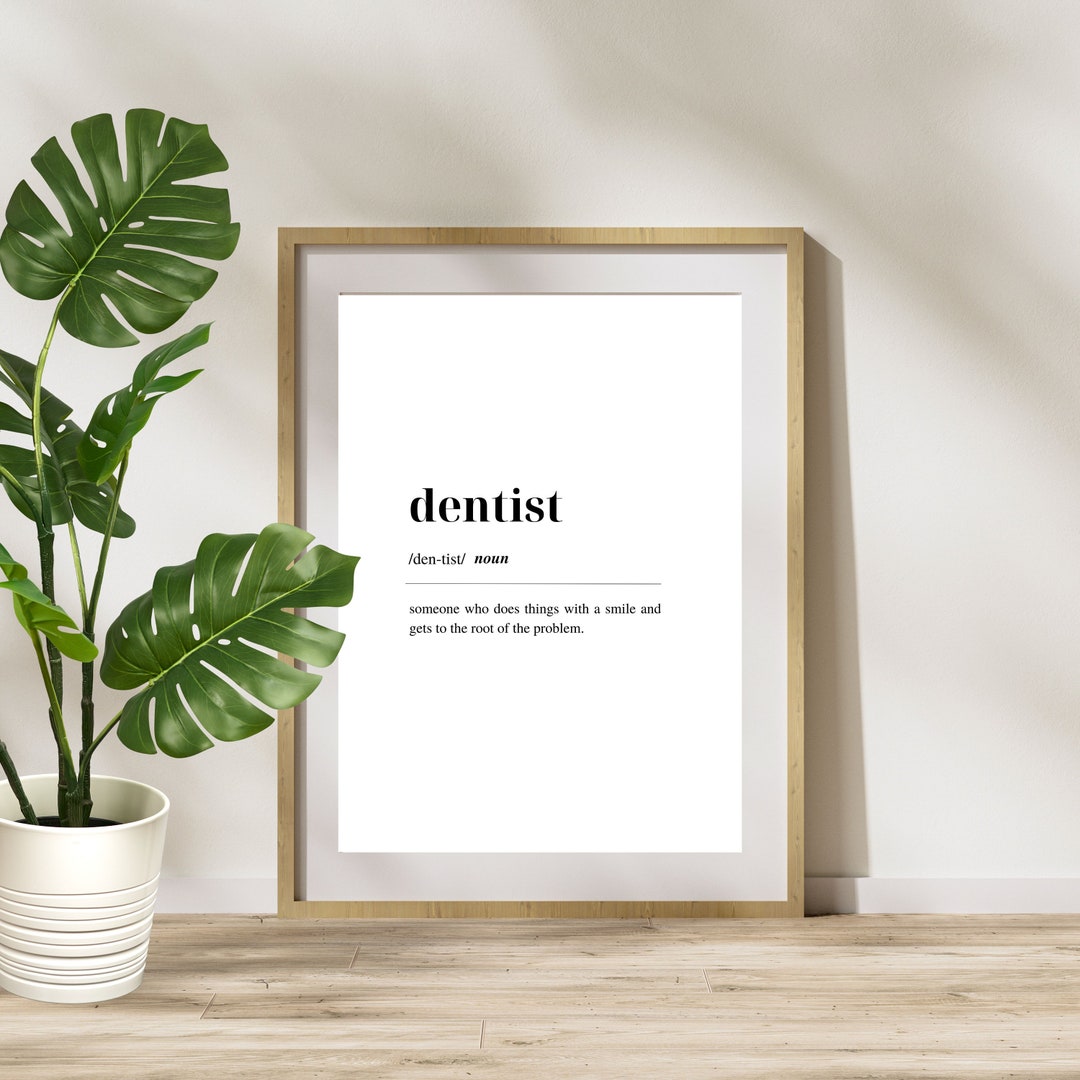 Dentist Definition Print: Fun Dental Office Decor (digital Download) - Etsy