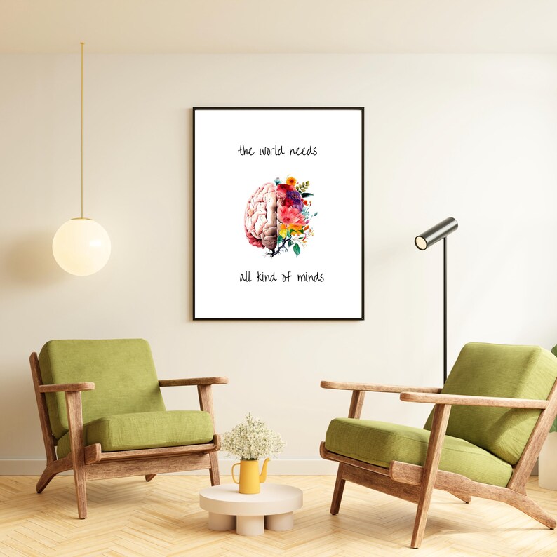 Diversity and Inclusion Printable Art, Neurodiversity Brain Poster for ...