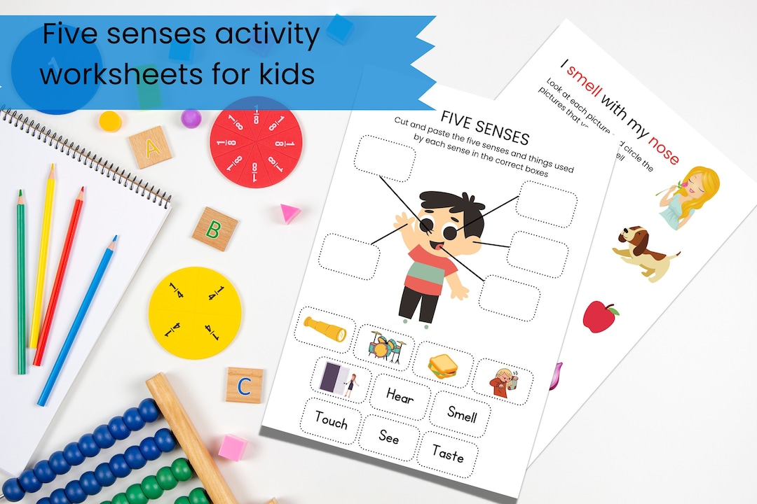 Five Senses Worksheet Printable Activities for Kids, Teachers - Etsy