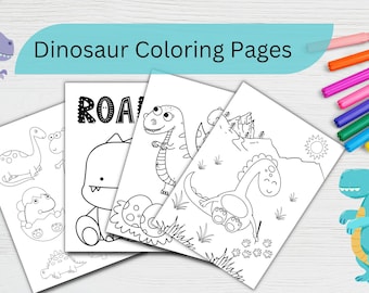 Dinosaur Coloring Pages With Fun Facts Volume 1, Dinosaur Printables ...