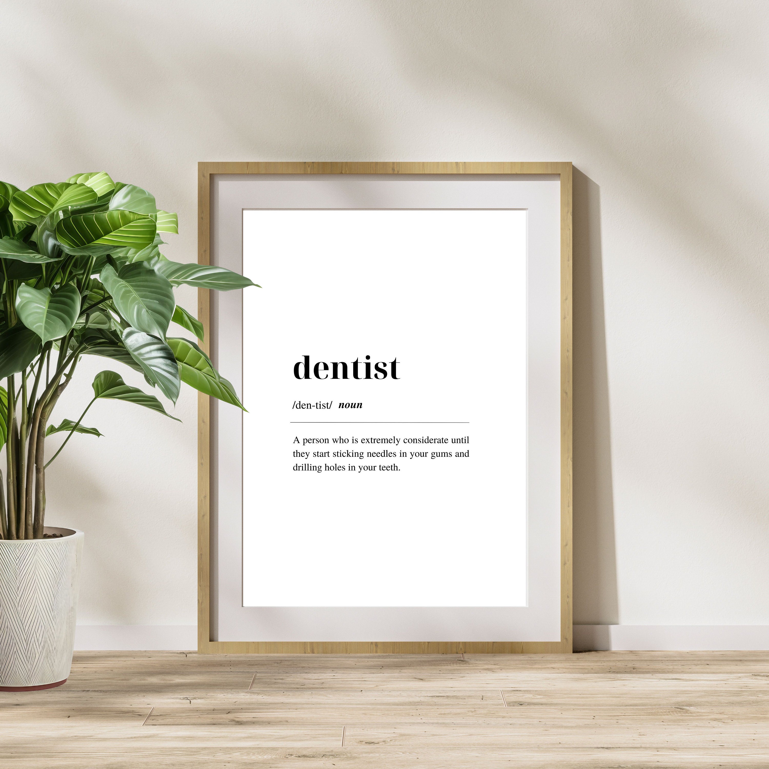 Printable Dentist Definition Fun Dictionary Art, Great Graduation Gift ...