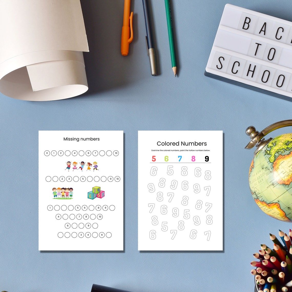 Numbers Activity Worksheet for Kids - Etsy