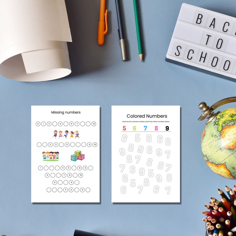 Numbers Activity Worksheet for Kids - Etsy