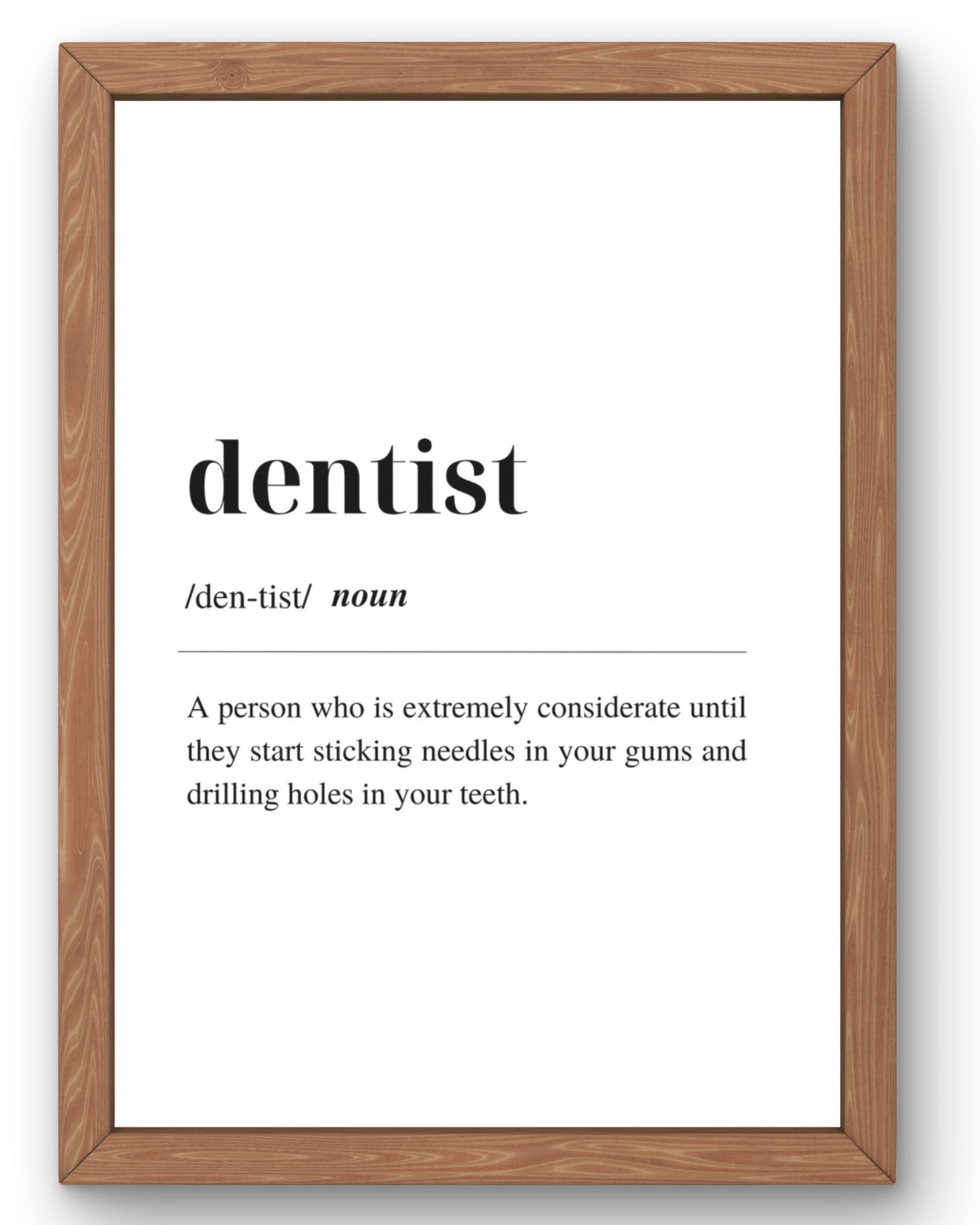 Printable Dentist Definition Fun Dictionary Art, Great Graduation Gift ...