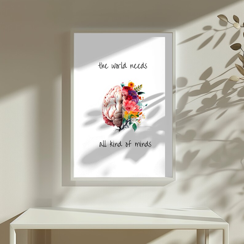 Diversity and Inclusion Printable Art, Neurodiversity Brain Poster for ...