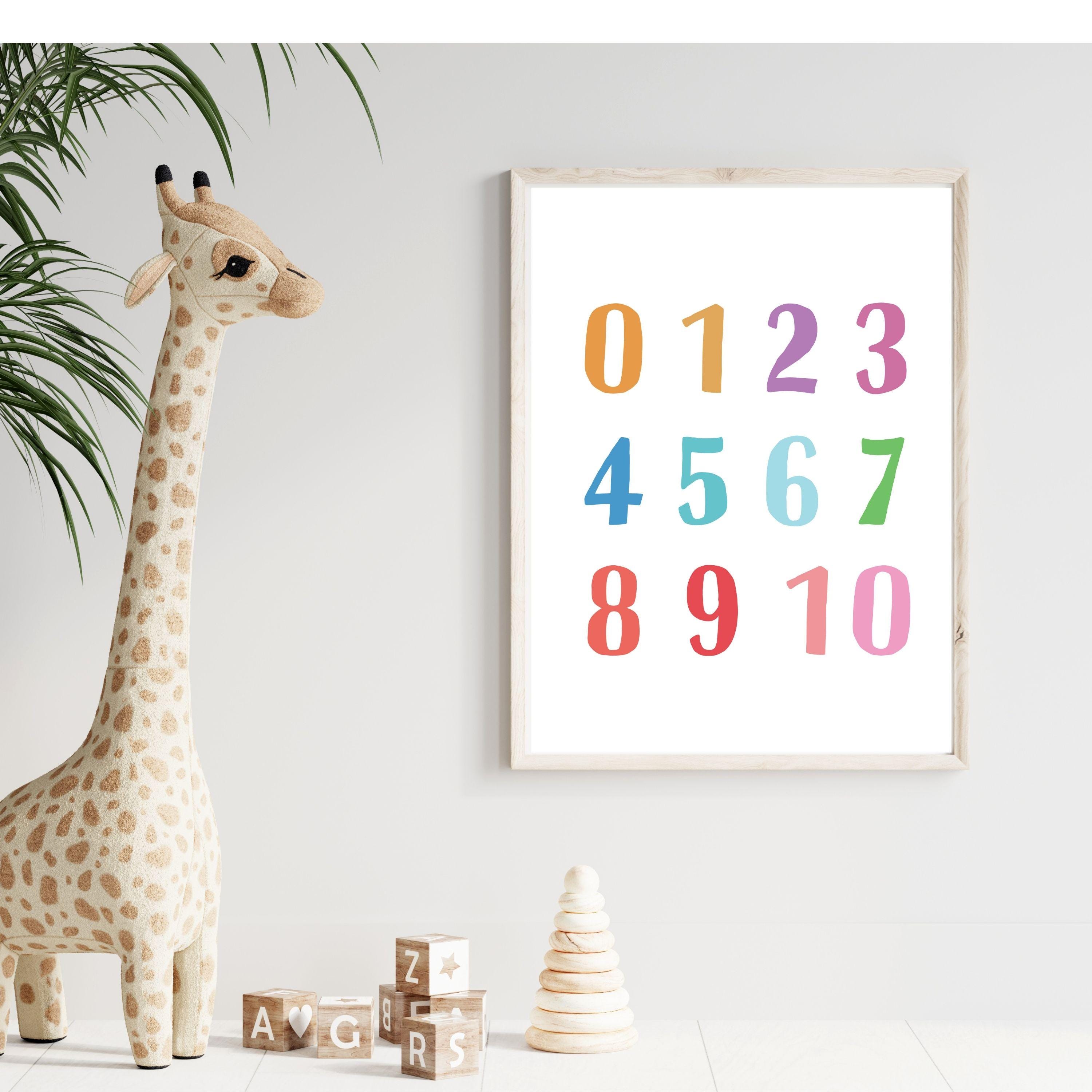 Numbers 1-10 Educational Classroom Poster | Kids Counting Wall Art ...