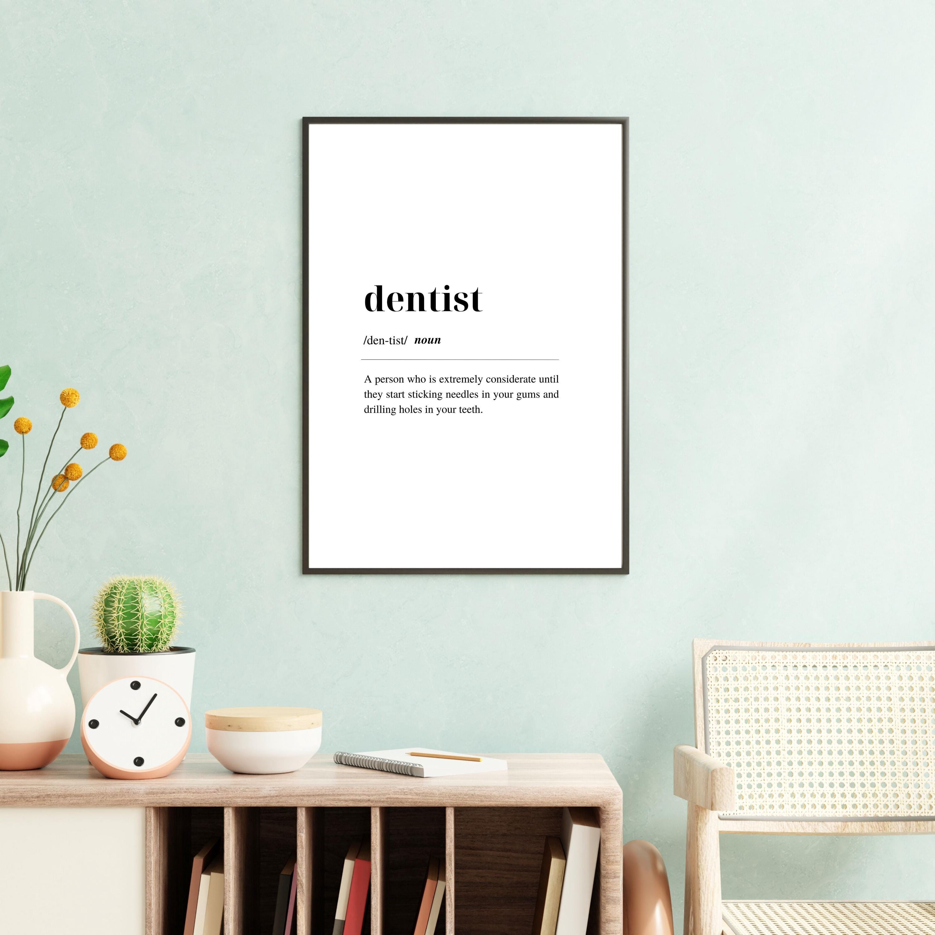 Printable Dentist Definition Fun Dictionary Art, Great Graduation Gift ...