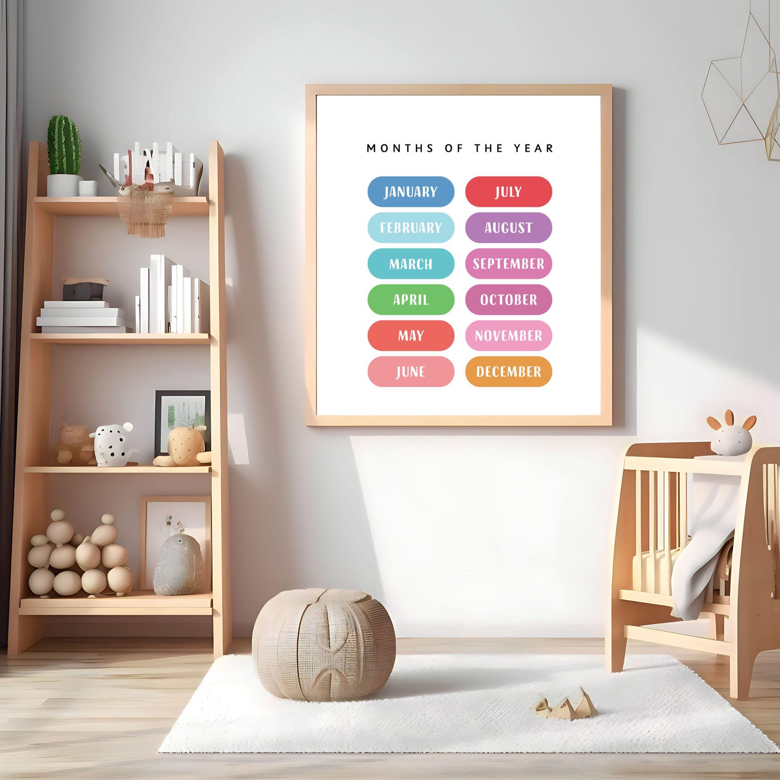 Alphabet Chart Kids Learning Poster Set, Numbers, Days, Months & Solar ...