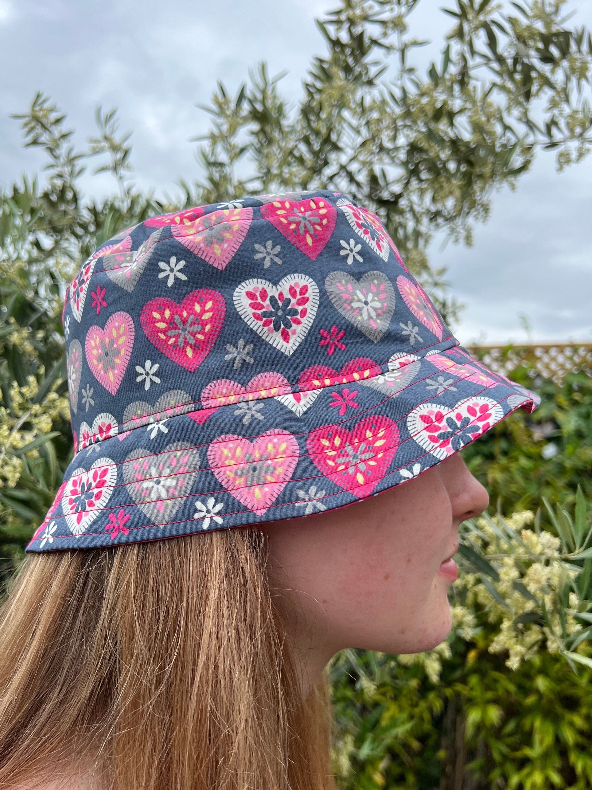 Floral Bucket Hat, Reversible Hat, Cotton Festival Hat, Floral Hat ...