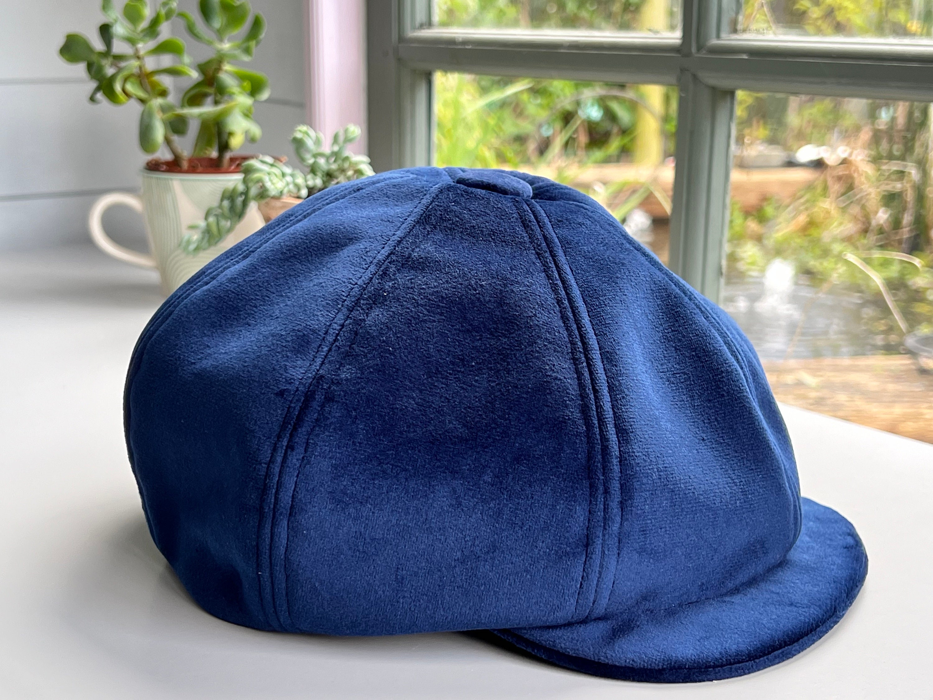 Handmade Navy Blue Velvet Baker Boy Cap, Peaky Blinders Style - Etsy