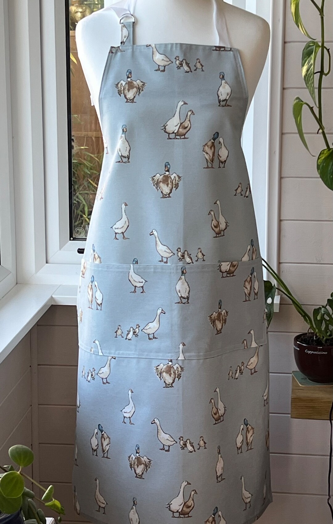 Apron, Kitchen Apron, Cotton Rich Linen Look Fabric, Ducks & Geese ...