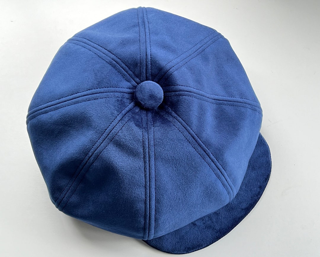 Handmade Navy Blue Velvet Baker Boy Cap, Peaky Blinders Style - Etsy