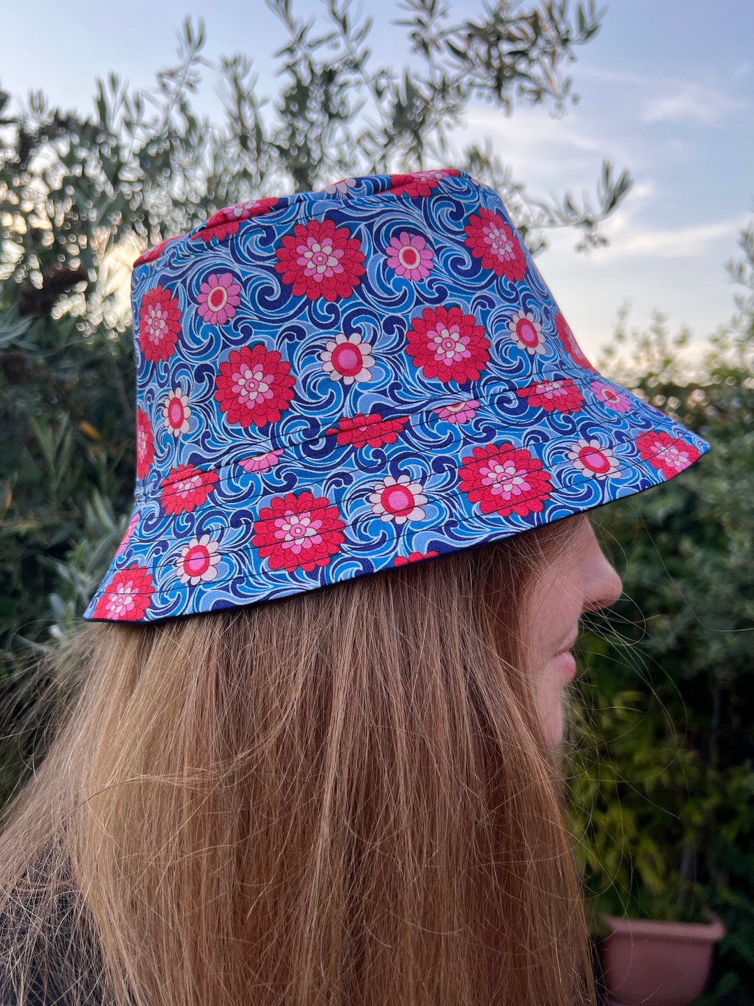 Liberty Floral Bucket Hat: Reversible Cotton Sun Hat - Etsy