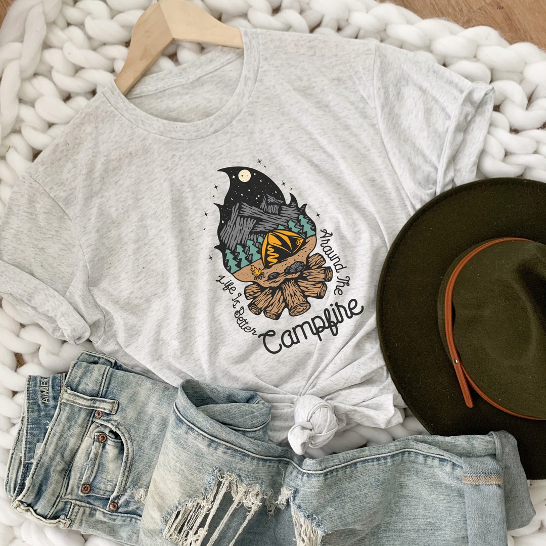 Retro Life is Better Around the Campfire Shirt, Campfire Shirt, Retro ...