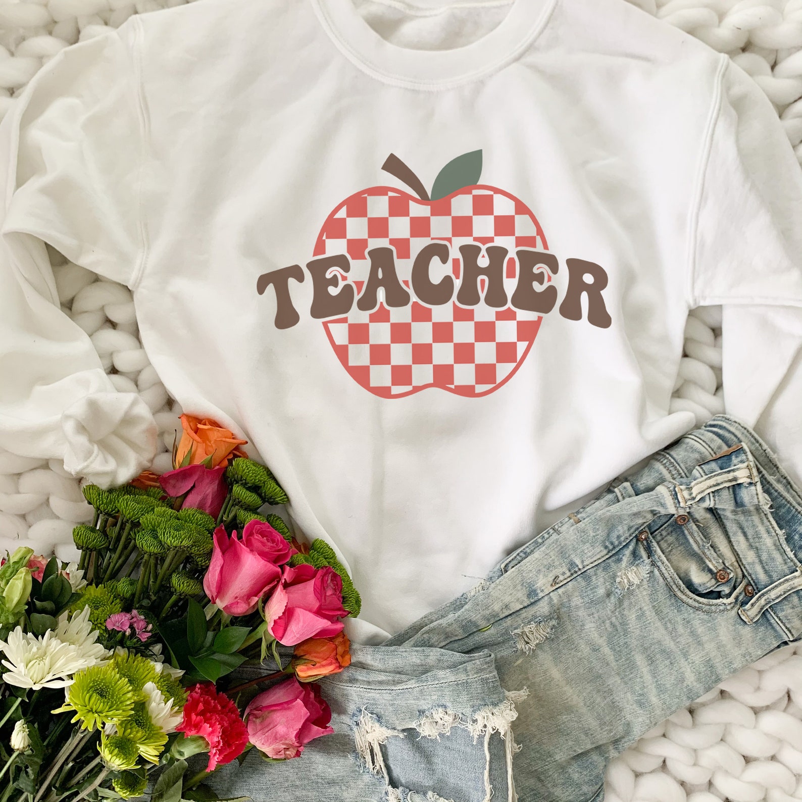 Retro Teacher Sweatshirt, Retro Teacher Sweatshirts, Teacher Sweatshirt ...
