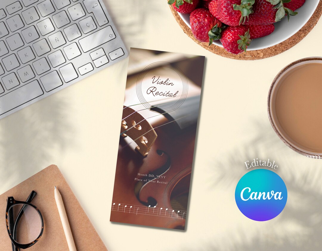 Violin Recital Program Trifold- Digital Download 11" X 8.5" (8.5" X 3. ...