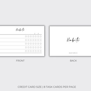 Printable Habit Tracker Planner Cards Minimal and Functional Planner ...