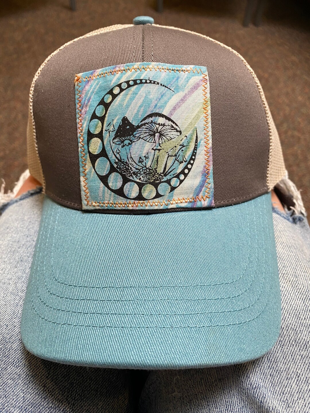 Mushroom Moon Tri-color Ballcap - Etsy
