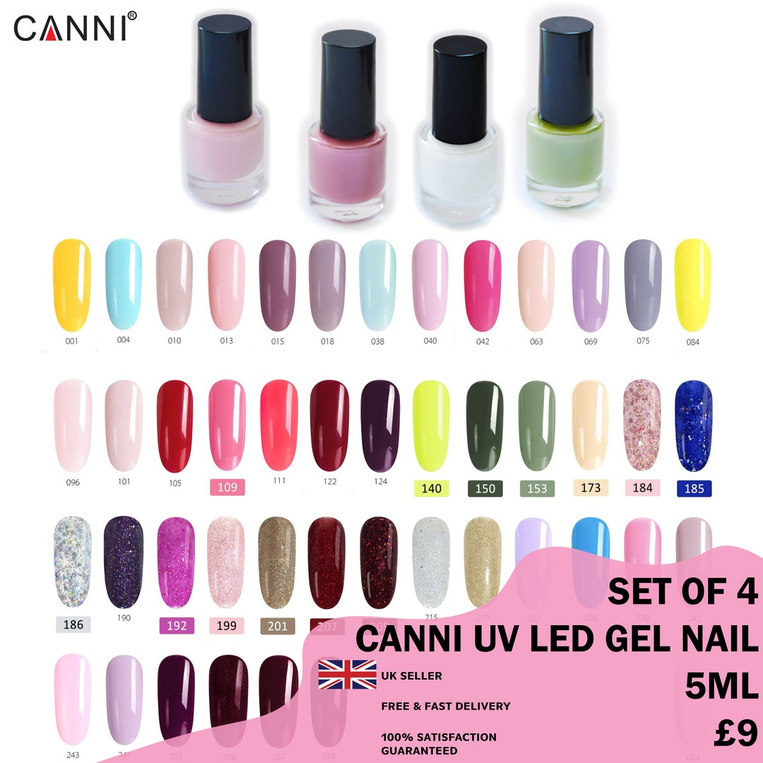 Gel Nail Polish UV Canni 5ml Mini Set of 4 CHOOSE OWN 4 for 9 Pound ...
