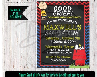 Charlie Brown Christmas Party Invitation | Etsy