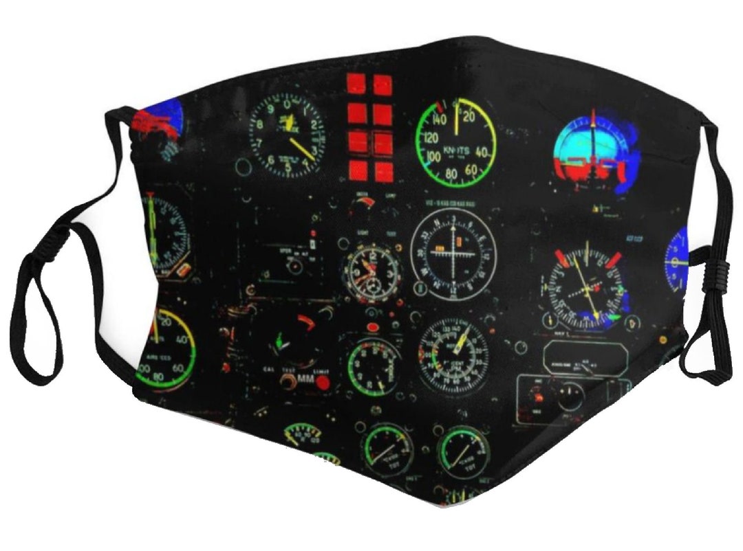 Pilot Plane Face Mask Cockpit Controls Adult Adjustable Nose Wire ...