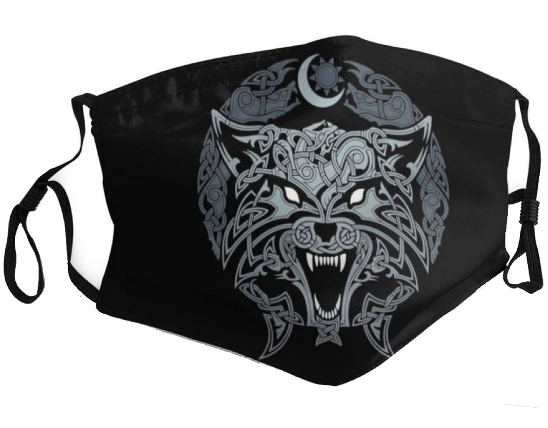 Wolf Face Mask Viking Fenrir Werewolf Adult Adjustable Nose Wire ...