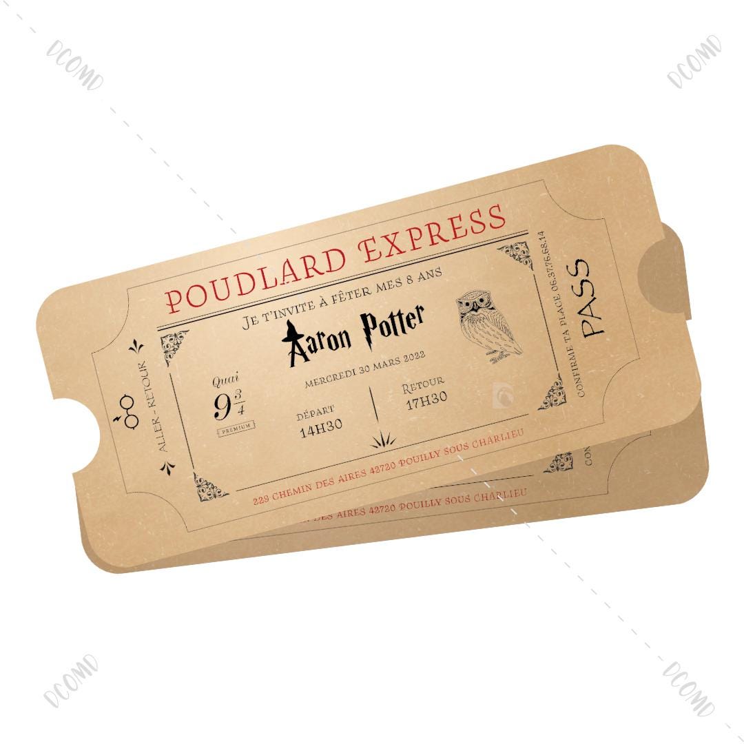 Harry Potter Kraft Invitation - Etsy