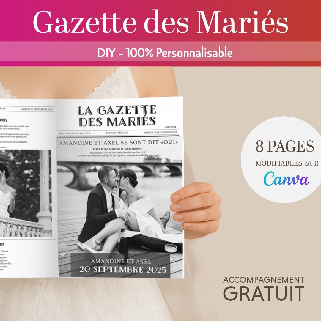 Customizable Wedding Gazette – DIY Printable Template - Etsy