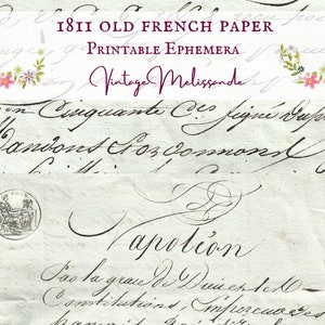 Assorted French Vintage Ephemera bundle 7, 35 Pieces, Printable Paper ...