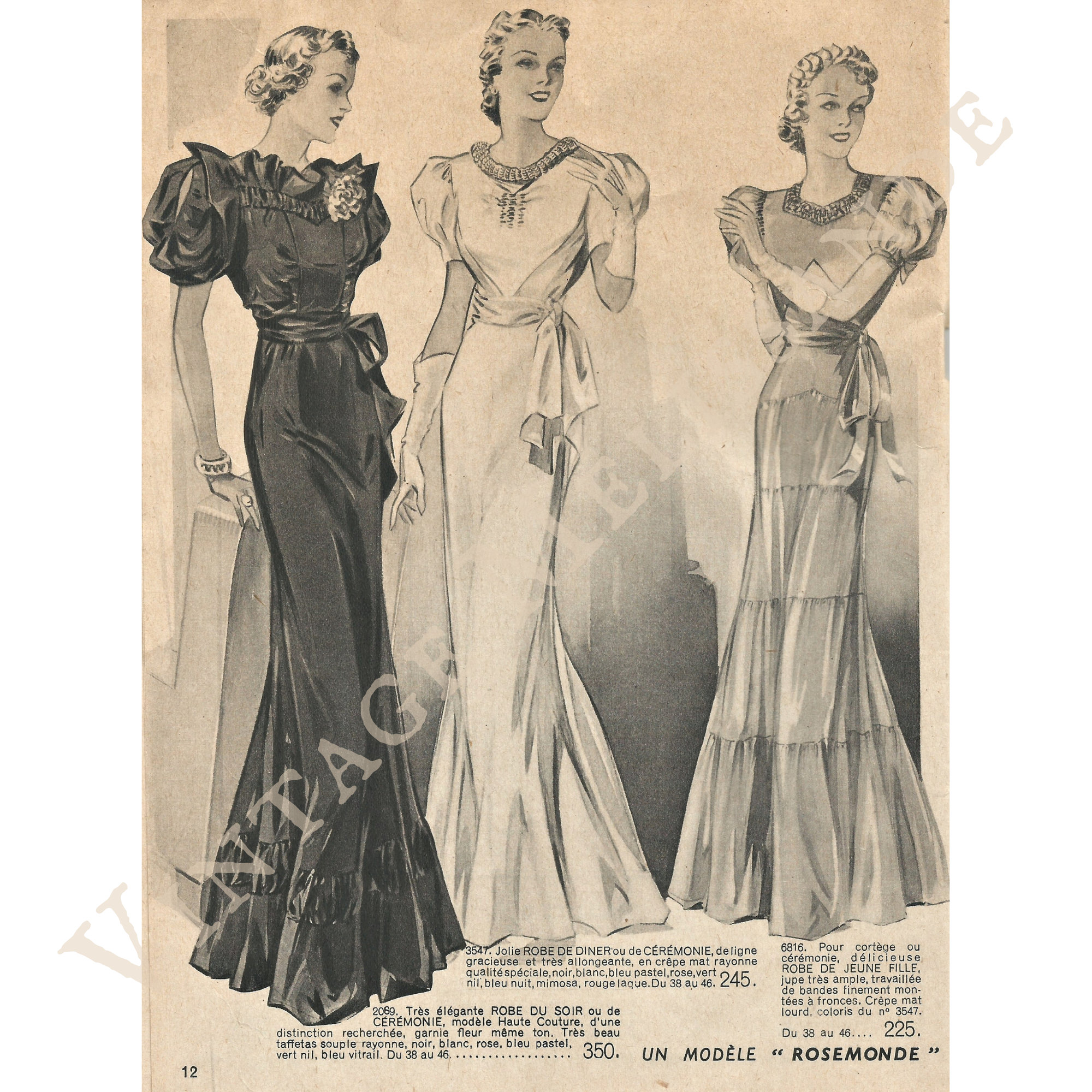 Summer 1937, Rosemonde Couture, Paris Fashion Magazine, Digital ...
