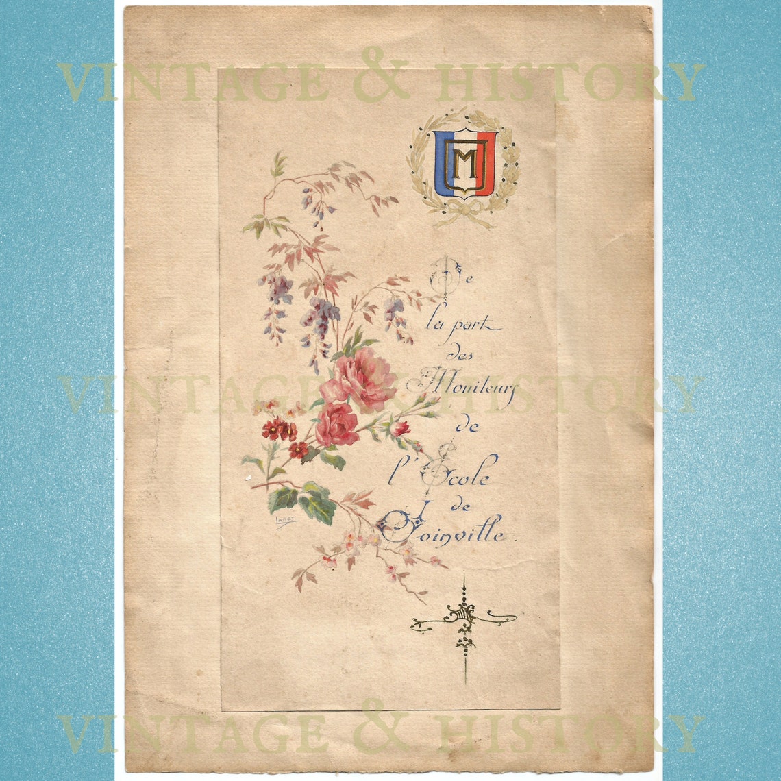 19th Century French Book Inscription, Printable, Vintage, Ephemera ...