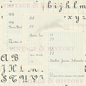 French Handwriting Schoolbook, écriture Ronde Française, Printable ...