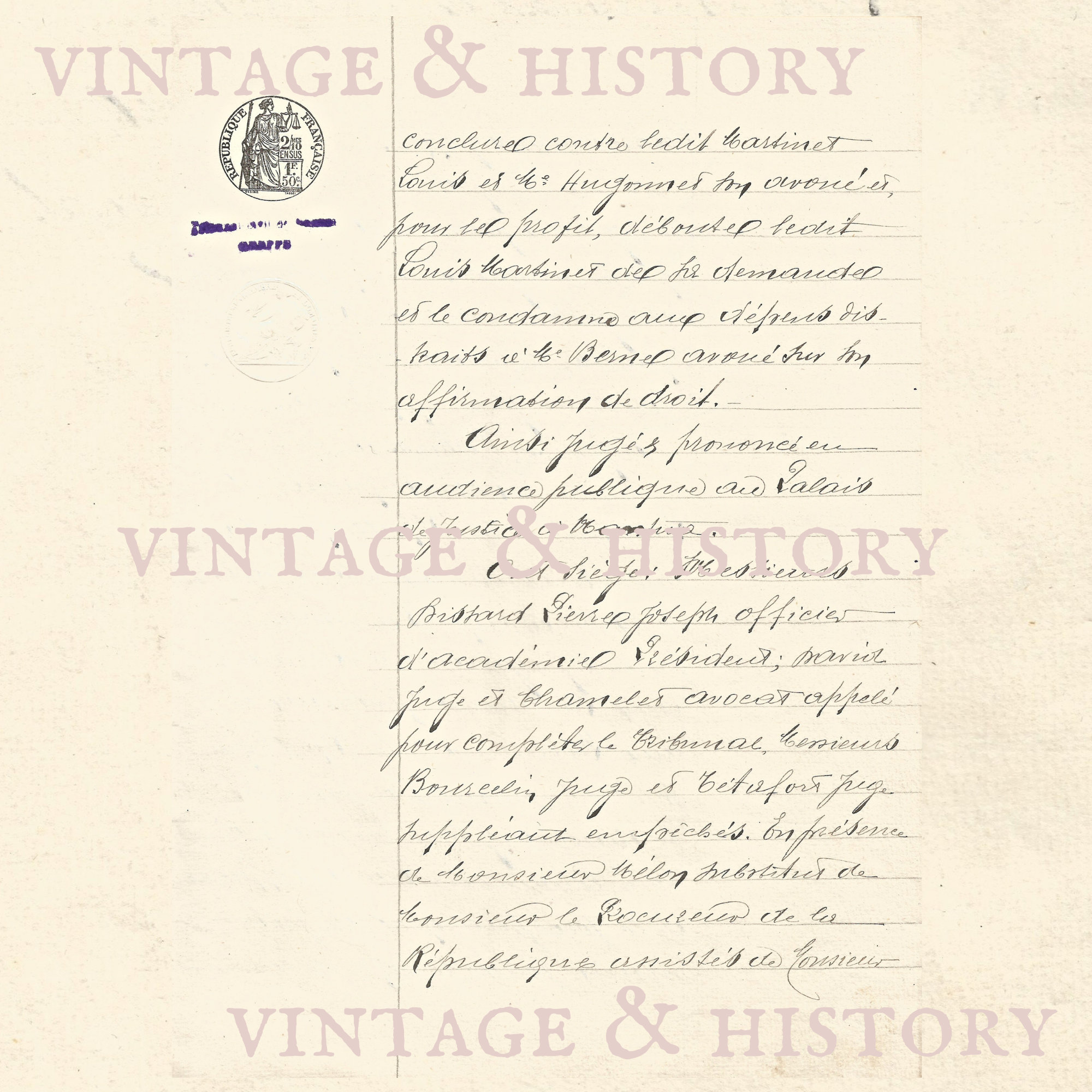 1899 Antique Handwritten French Document, Calligraphy, Printable ...