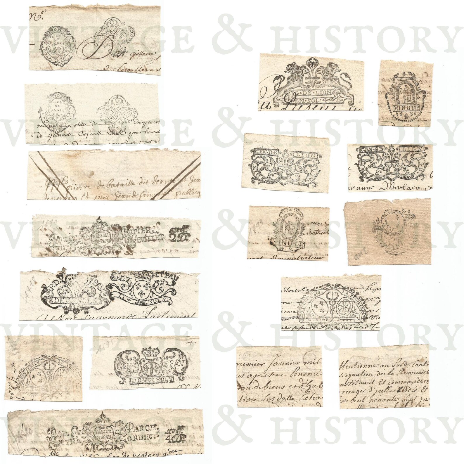 Antique French Cachets and Fragments {8} Généralités, Stamps, Printable ...