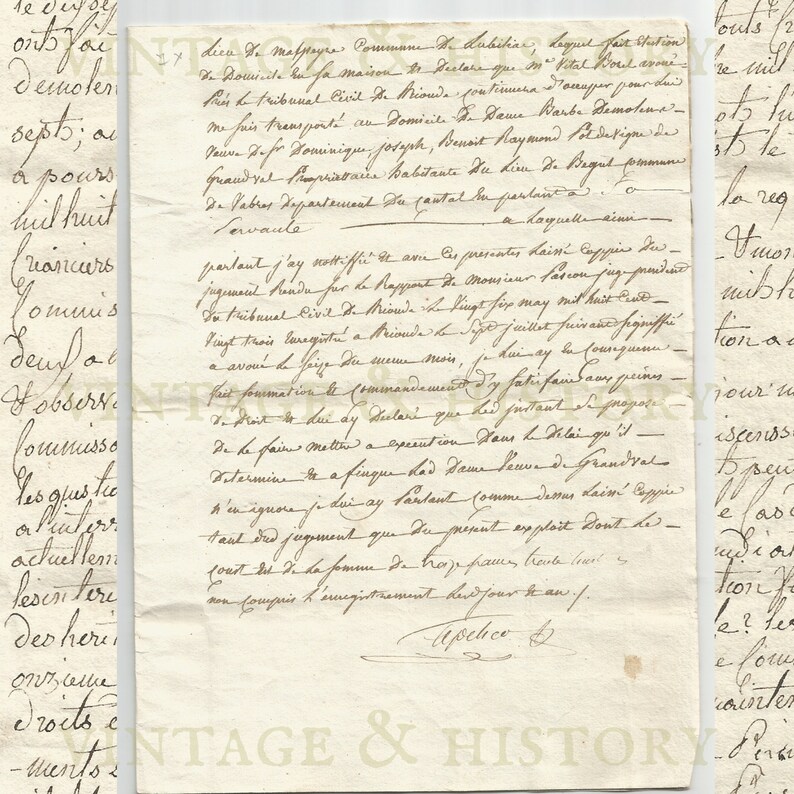 1823 Old French Paper, Printable, Vintage, Ephemera, Scrapbooking, Junk ...