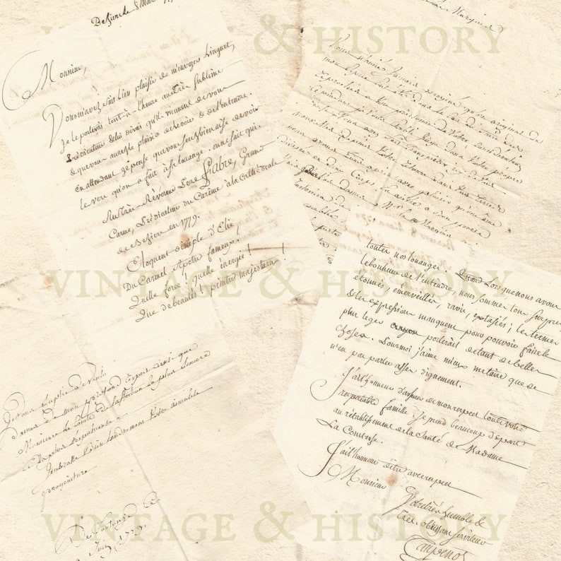 1779 Letters, Handwritten, Calligraphy, Printable, Vintage, Ephemera ...
