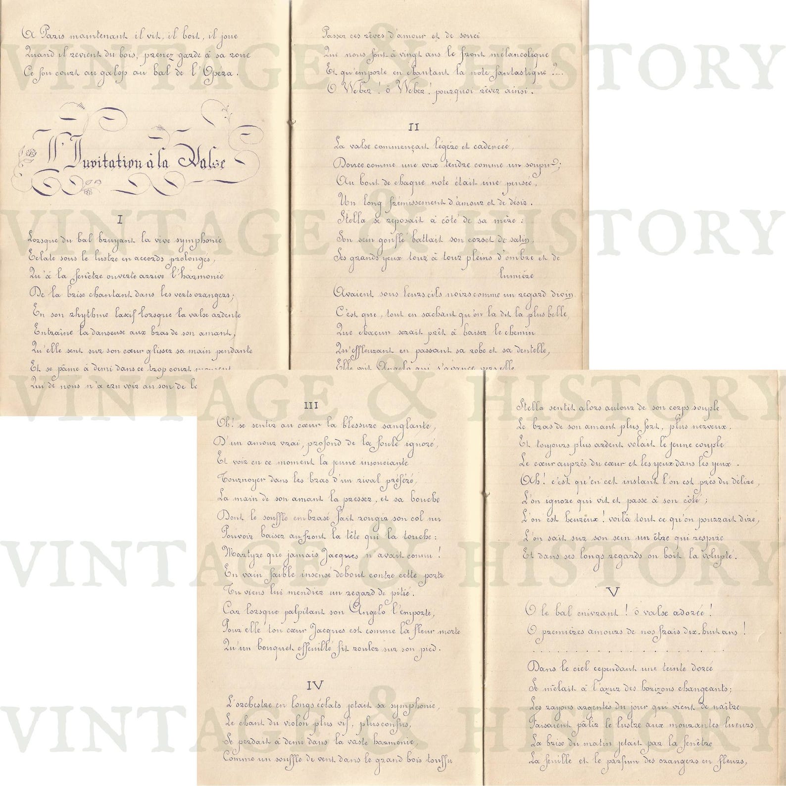 Handwritten French Poems {2}, Poetry of Alfred De Musset, Printable ...