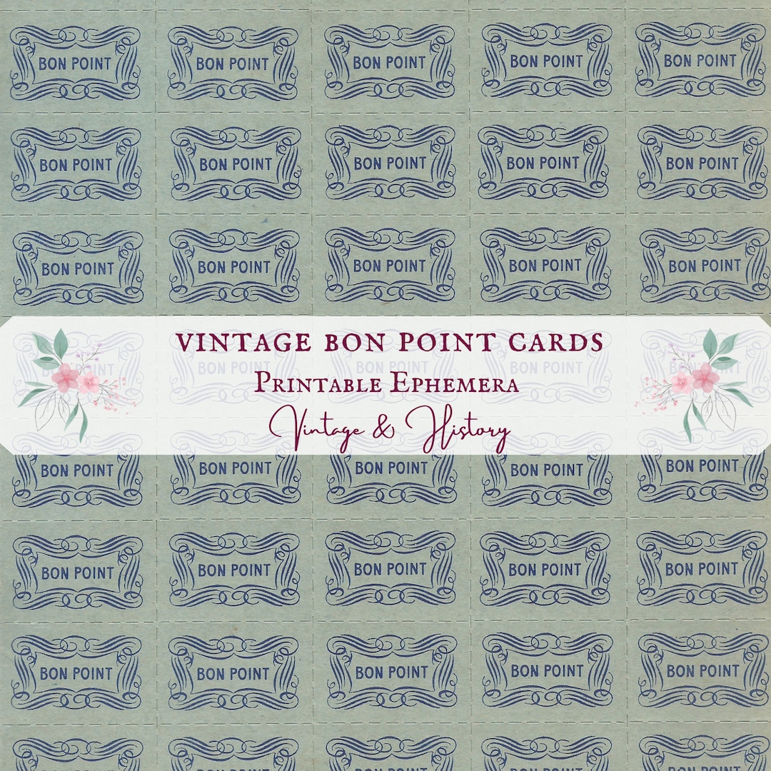 Bon Points, Reward Tokens, French Vintage, Printable, Digital Ephemera ...