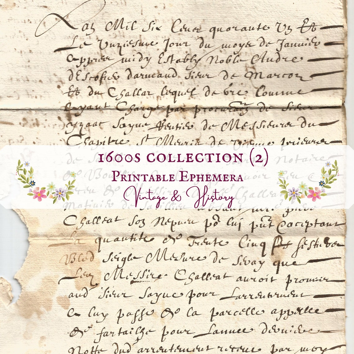 1600s Collection 2 Antique French Papers Printable - Etsy