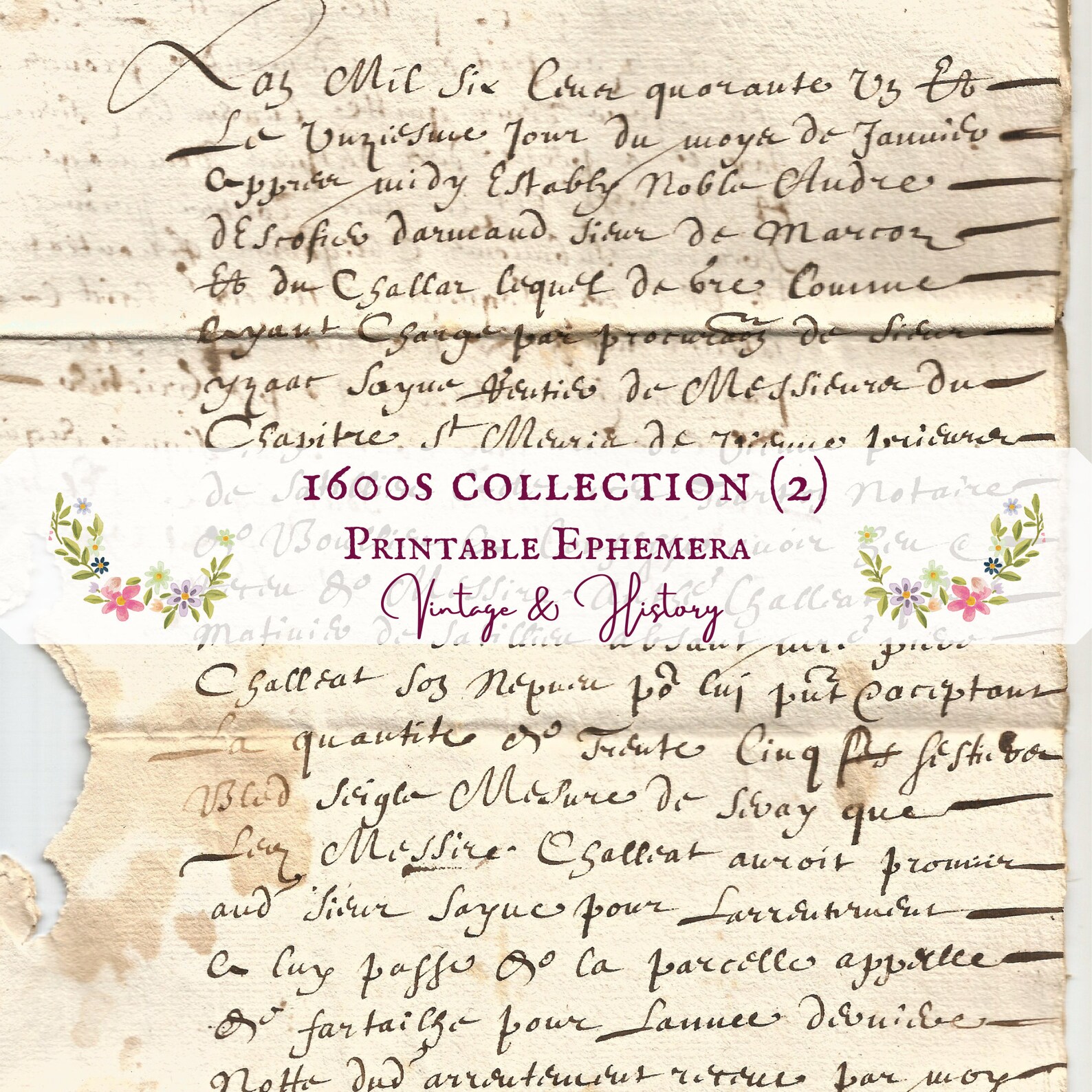 1600s Collection 2 Antique French Papers Printable - Etsy