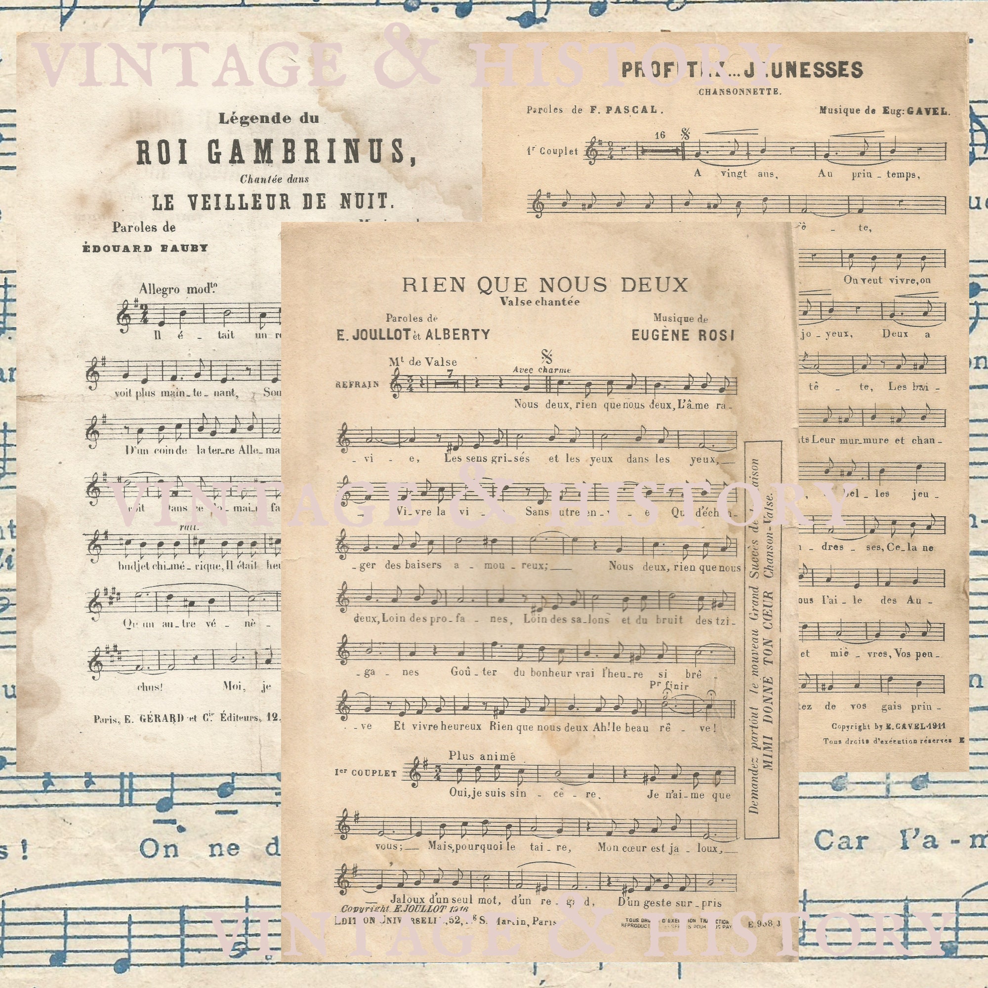 1920s French Music Scores {3}, Partitions, Piano, French Vintage ...