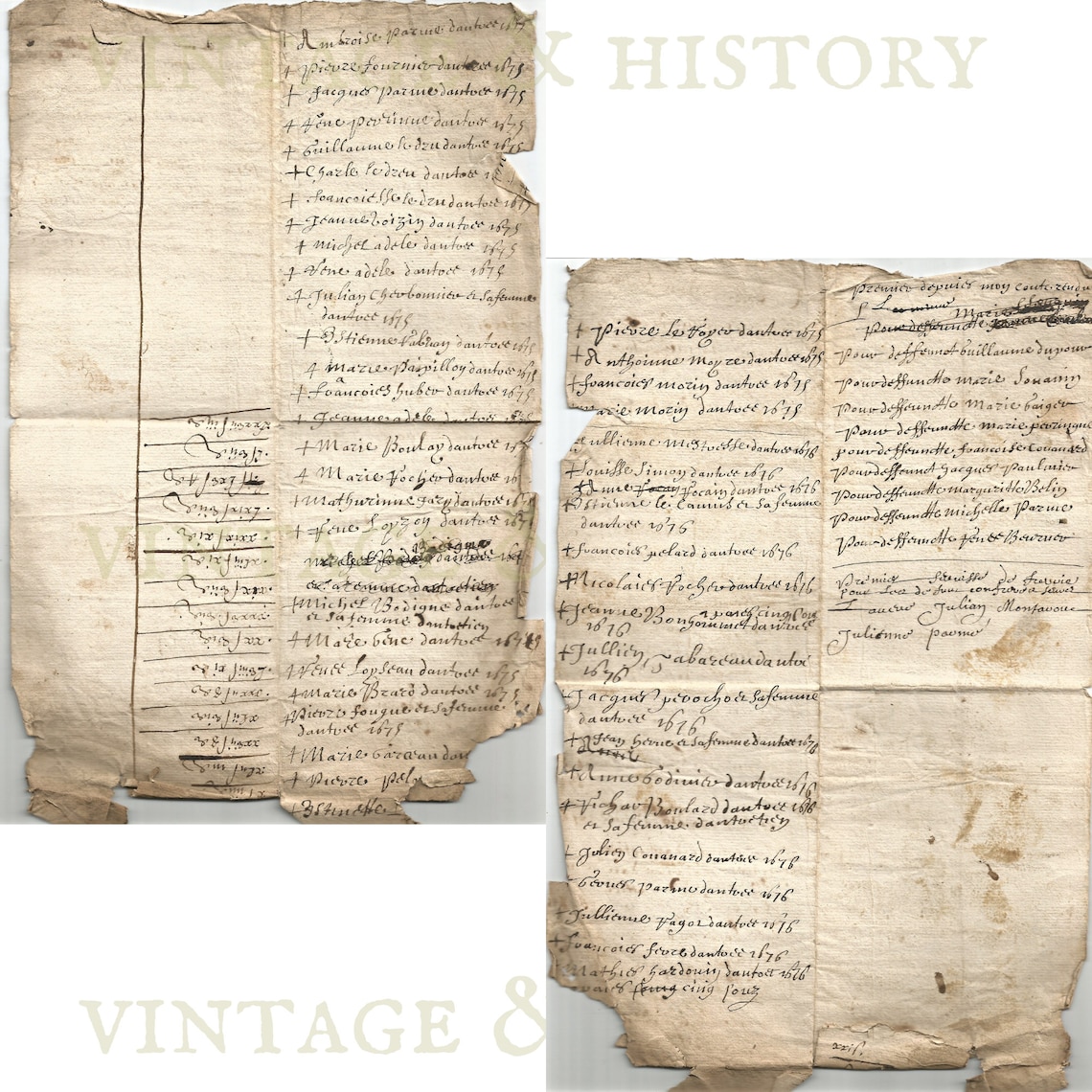 1600s Collection 2 Antique French Papers Printable - Etsy